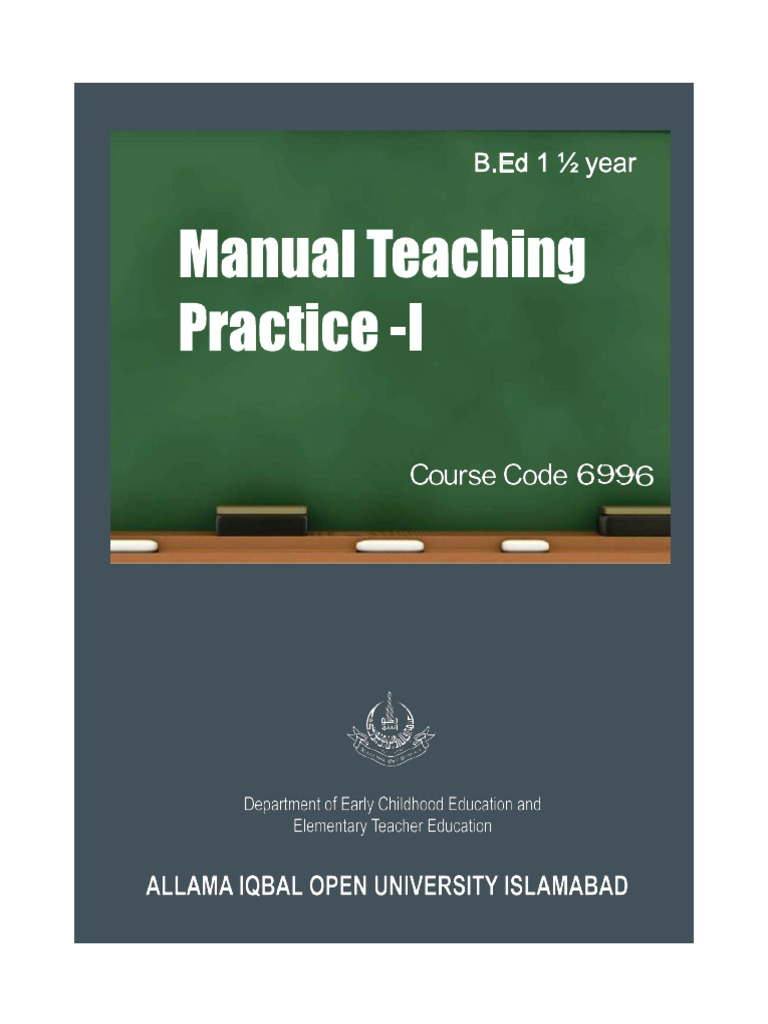 B.Ed Teaching Practice I Manual | PDF | Teachers | Classroom Management