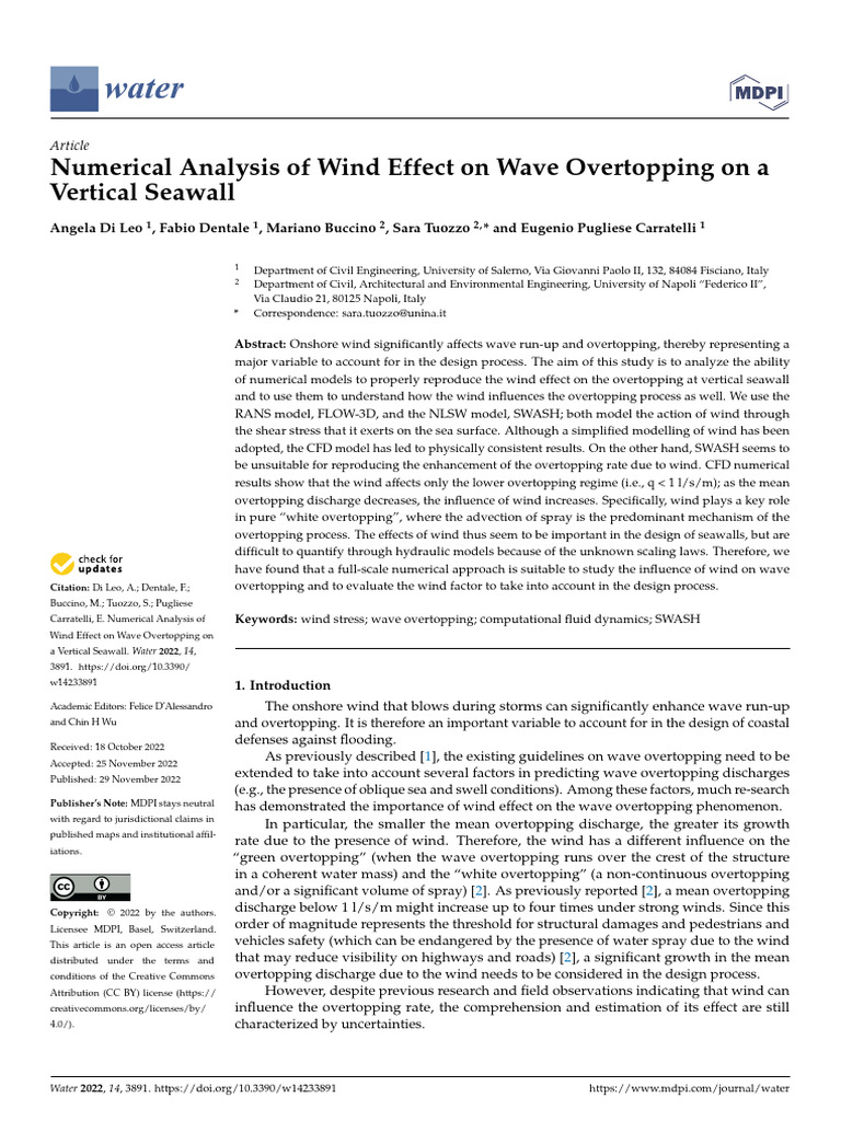 Numerical Analysis of Wind Effect On Wave Overtopping On A Vertical ...