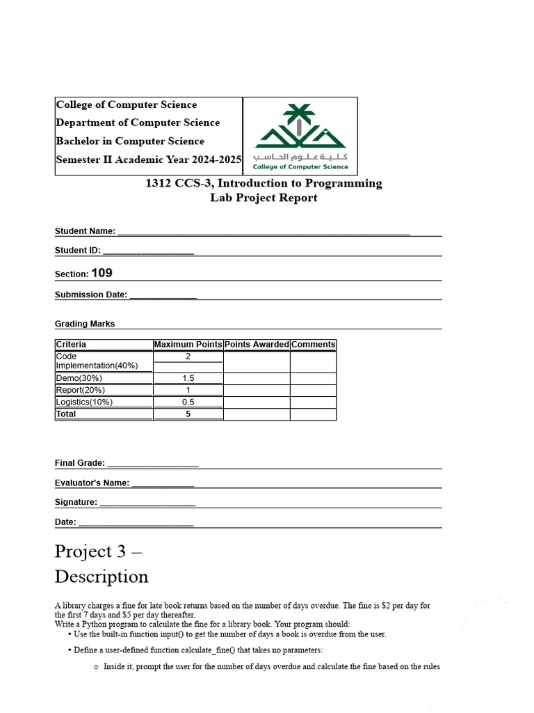 1312 - 109 LAB Project 3 | PDF | Programming Paradigms | Computer Engineering