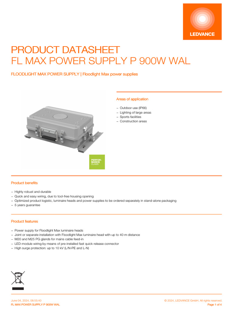 FL MAX POWER SUPPLY P 900W WAL en | PDF | Power Supply | Mains Electricity