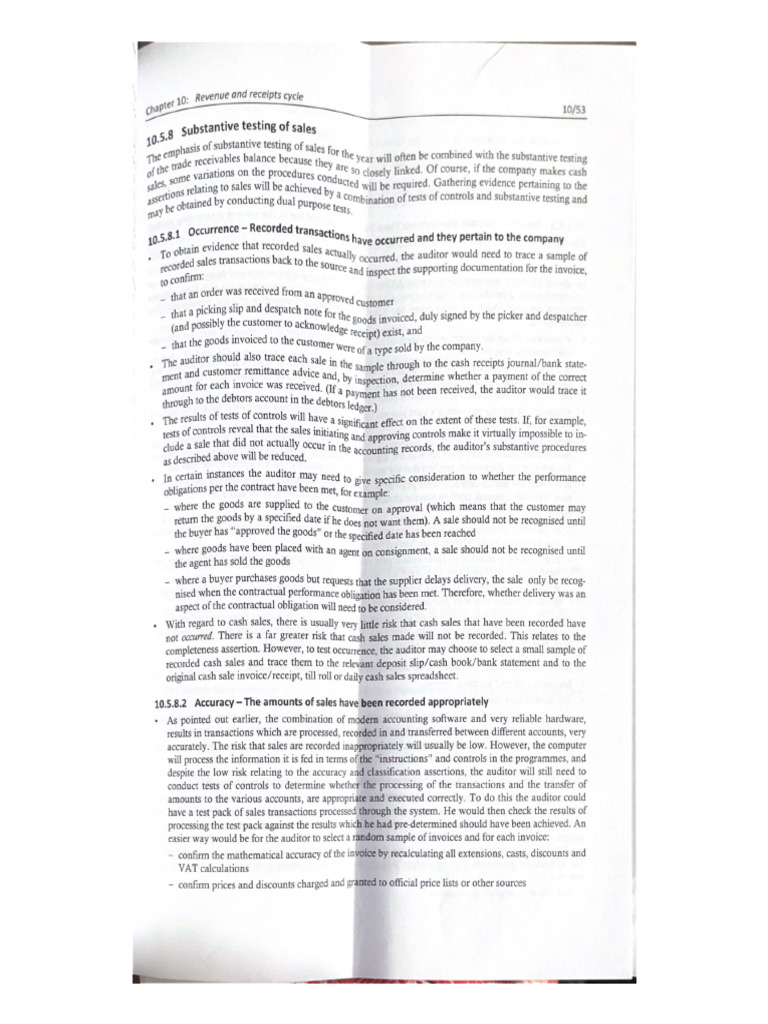 Chapter 10 Revenue and Receipts Cycle | PDF