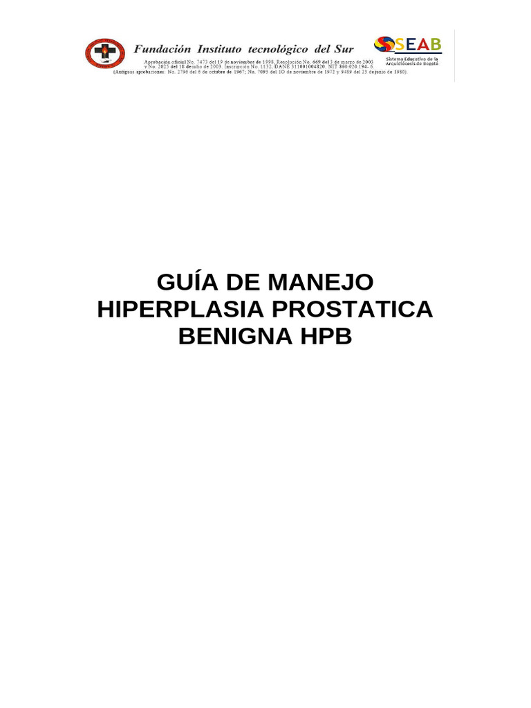 Guia HPB | PDF | Próstata | Antígeno específico de la próstata