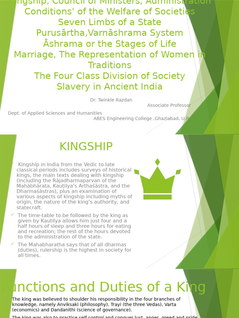 Ancient Indian Kingship and Governance | PDF | Kama | Dharma