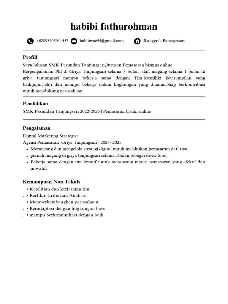 Habibi Faturohman CV. - 20250520 - 155238 - 0000 | PDF