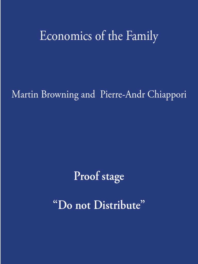 Economics of The Family | PDF | Marriage | Utility