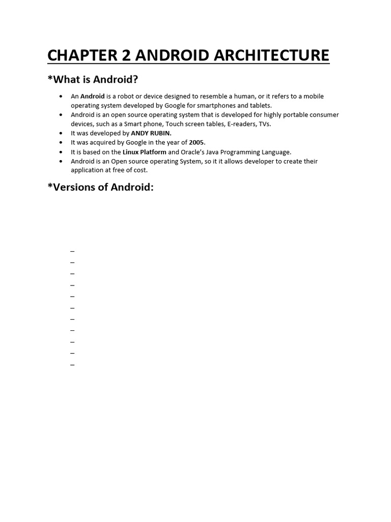 Chapter 2 Android Architecture | PDF | Kernel (Operating System) | Android (Operating System)