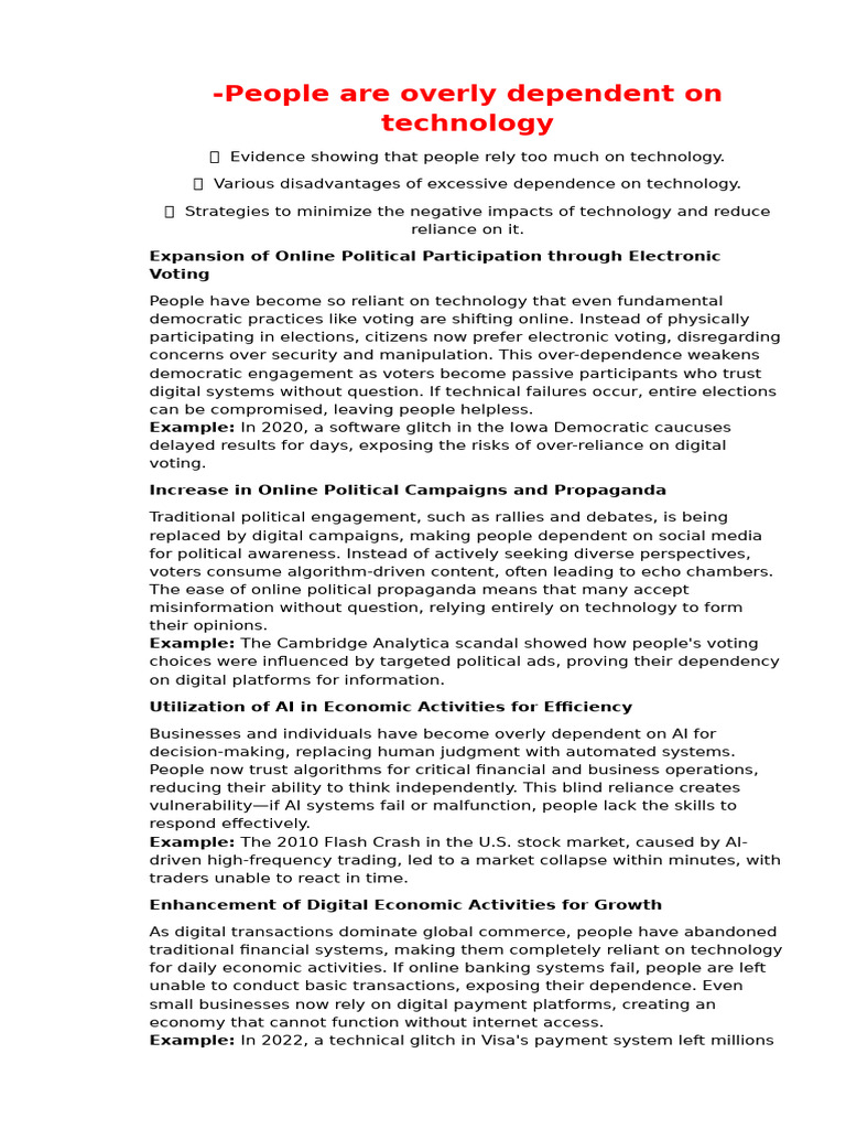 People Are Overly Dependent On Technology | PDF | Social Media ...