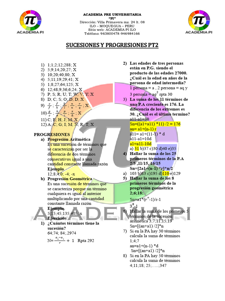 PROGRESIONES | PDF | Análisis matemático | Matemáticas