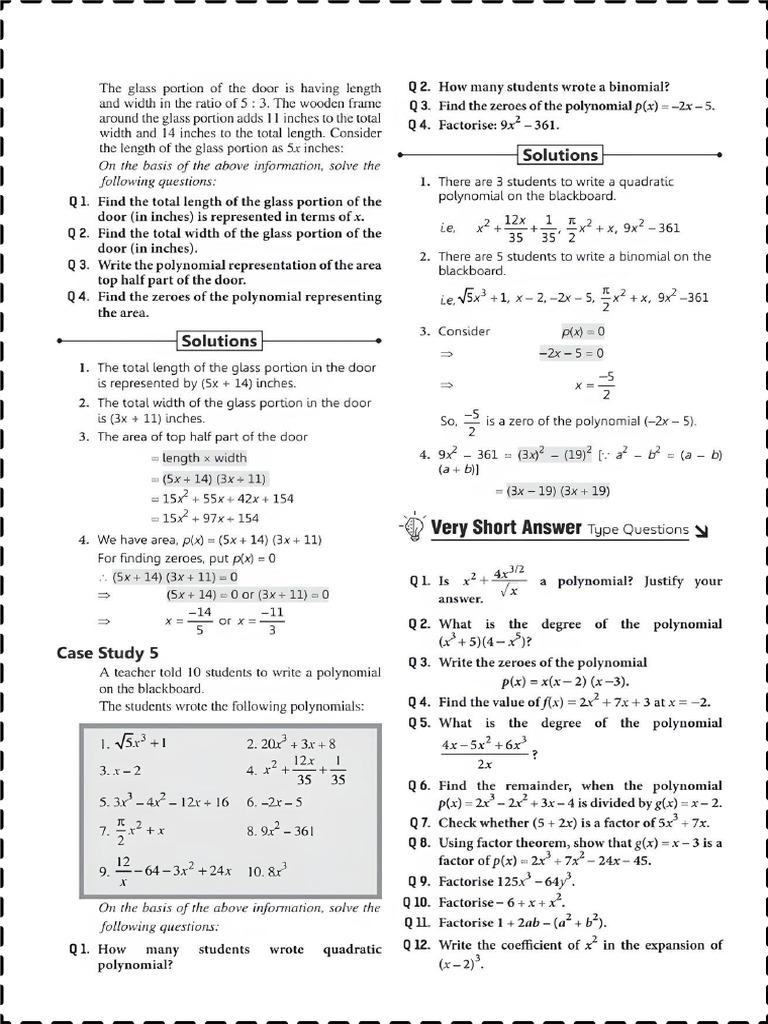 Class9polynomialsworksheet 250514 202151 | PDF