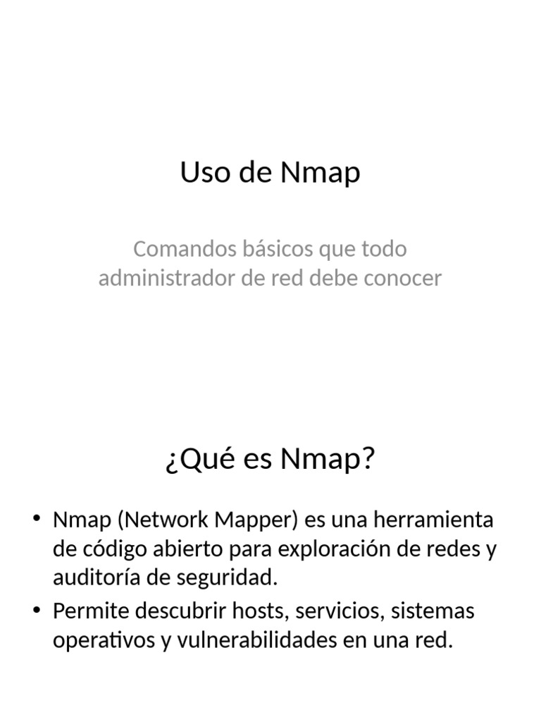 nmap_comandos_basicos_presentacion | PDF