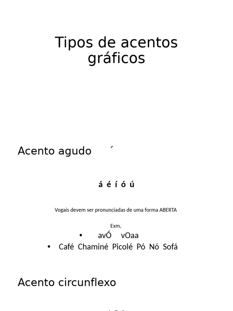 Tipos de Acentos Gráficos em Português | PDF