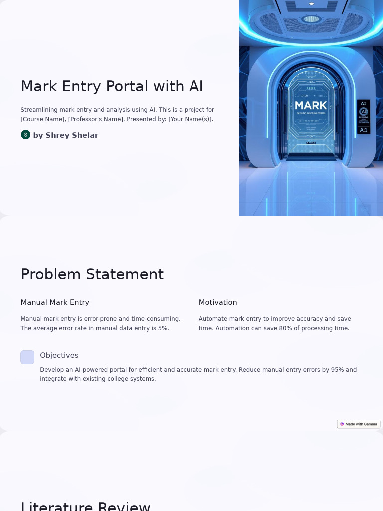 Mark Entry Portal With AI | PDF | Optical Character Recognition ...