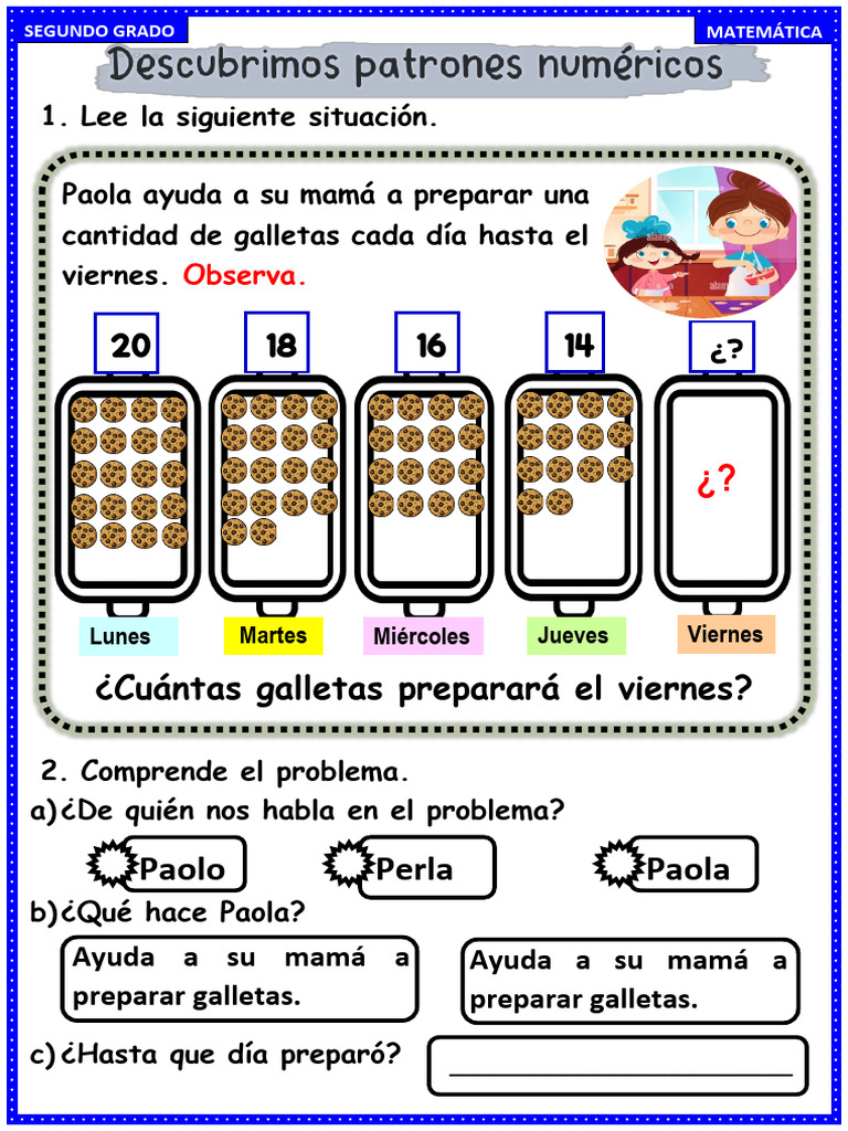 FICHA - DESCUBRIMOS PATRONES NUMÉRICAS (-) 2° | PDF