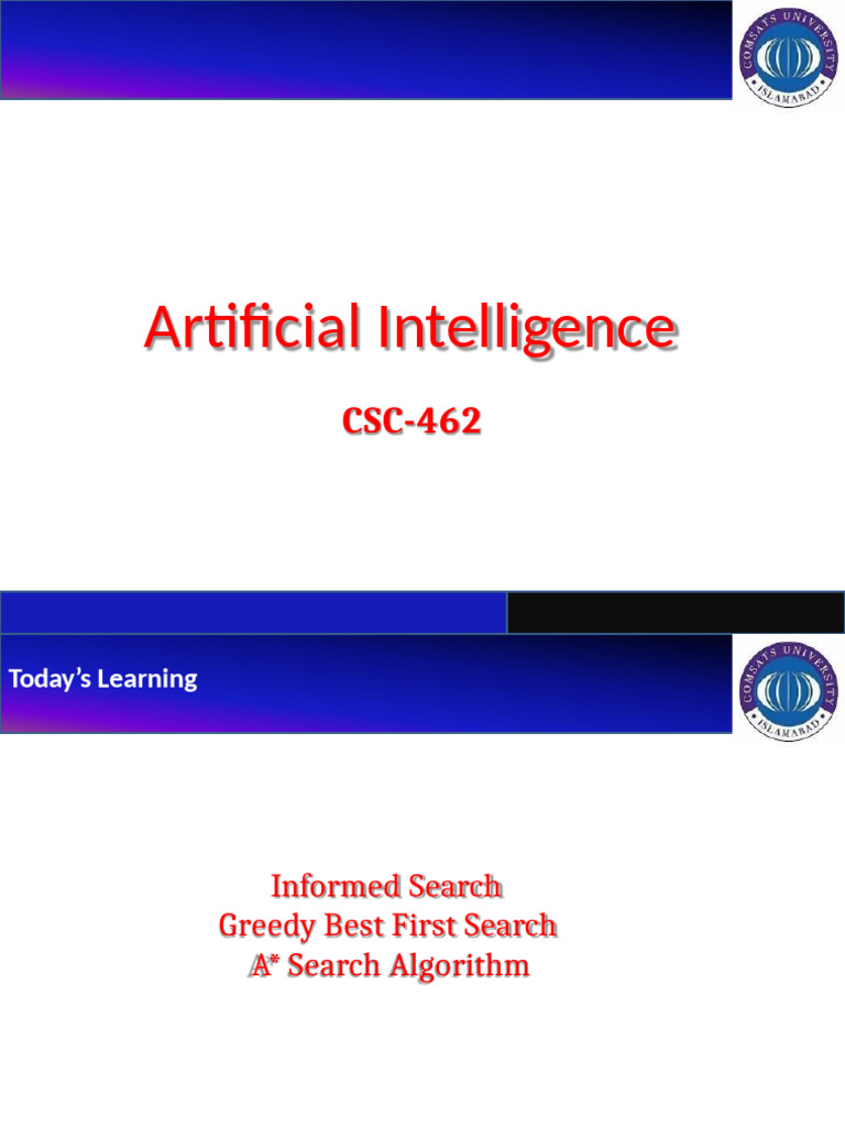 Lecture Slides On Artificial Intelligence | PDF | Algorithms | Theoretical Computer Science