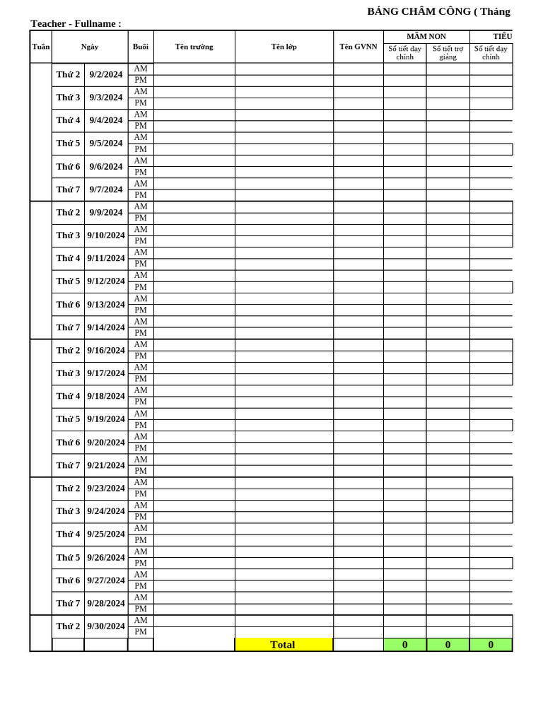 Time sheet-GVVN | PDF