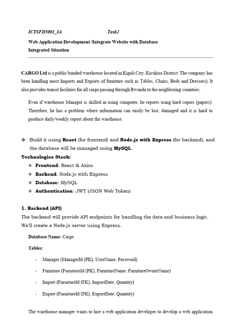 Integrated Situation TASK2 | PDF