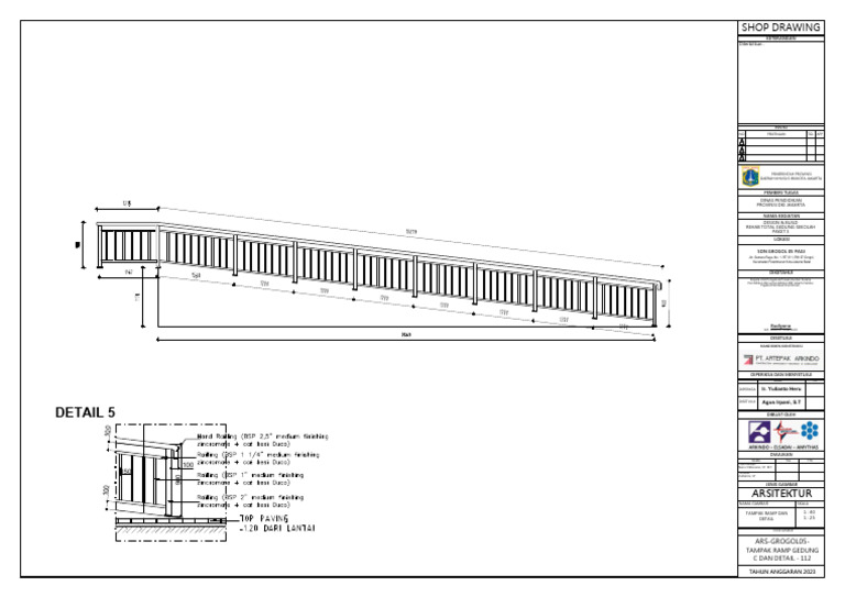 Detail Railling Ramp Gedung C | PDF