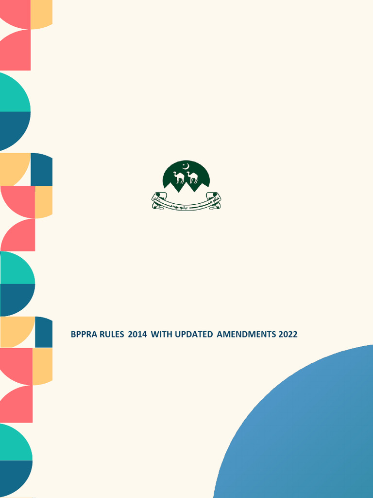 BPPRA Rules With Admendments | PDF | Government Procurement In The ...