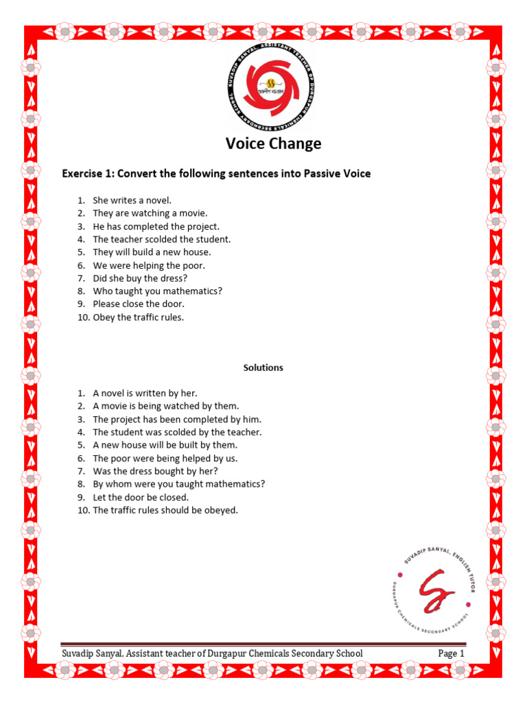 Voice Change Exercise Set | PDF