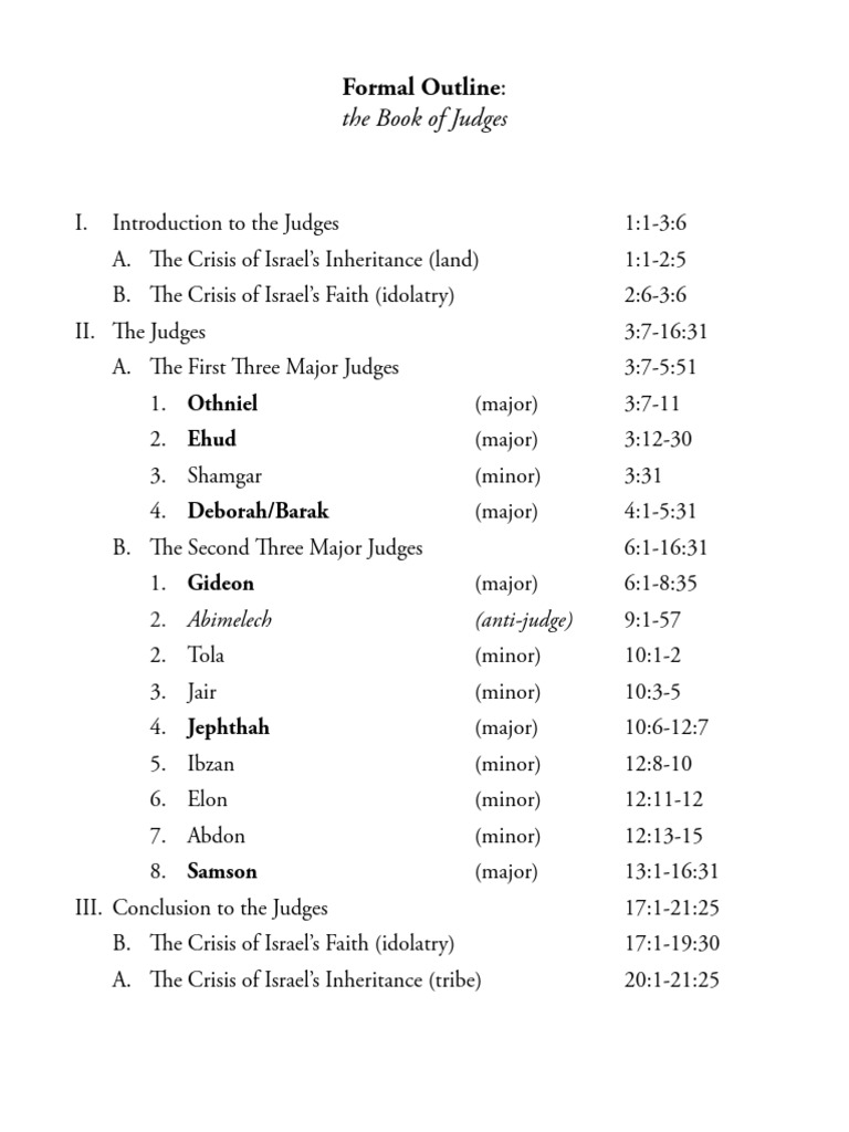 Lesson 18 Judges Outline | PDF