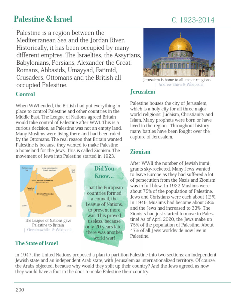 Israel-Palestine Conflict Overview | PDF | Palestine (Region) | Israel