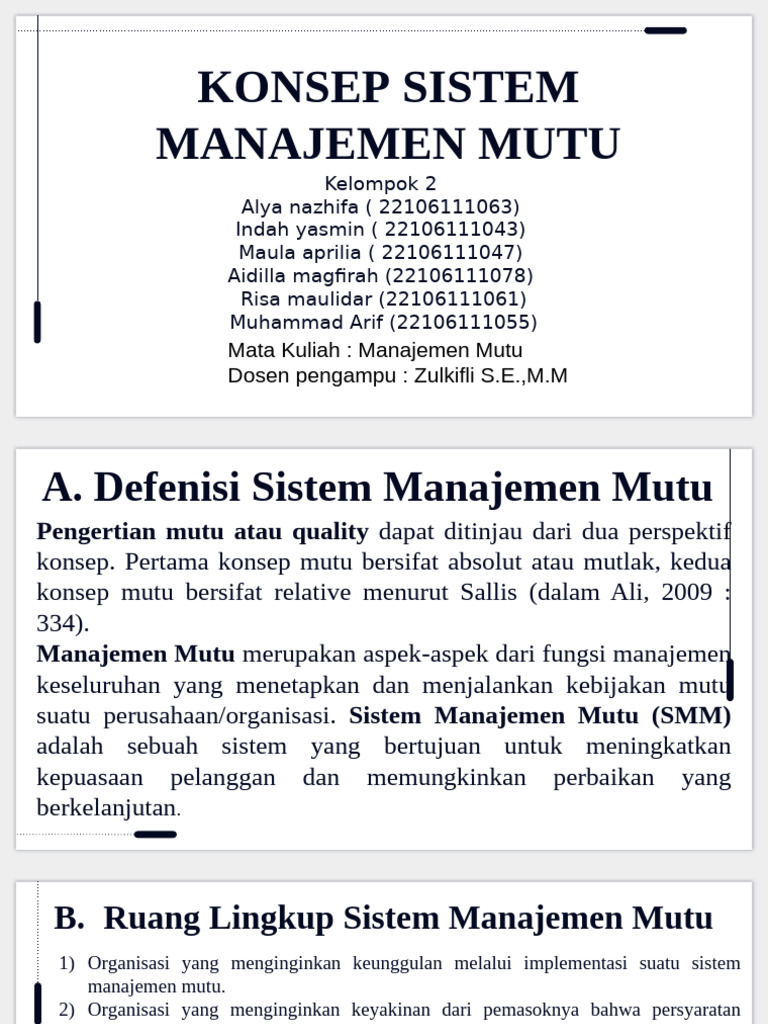 Bab 3 Konsep Sistem Manajemen Mutu | PDF