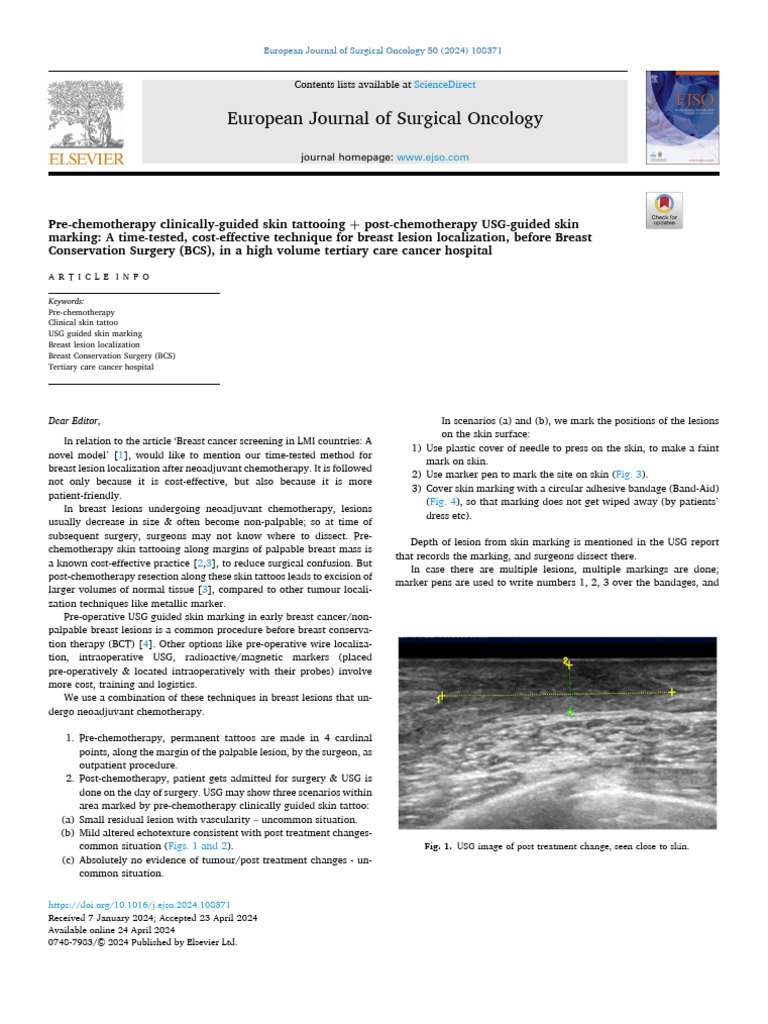 Pre-Chemotherapy Clinically-Guided Skin Tattooing Þ Post-Chemotherapy ...