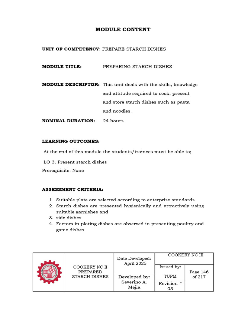 CBLM Print 2 | PDF | Cooking | Tableware