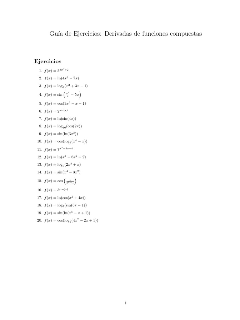 Derivadas de Funciones Compuestas | PDF