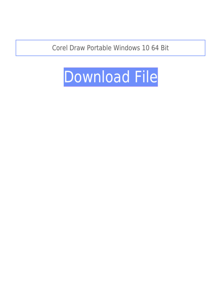 ? Corel Draw Portable Windows 10 64 Bit | PDF