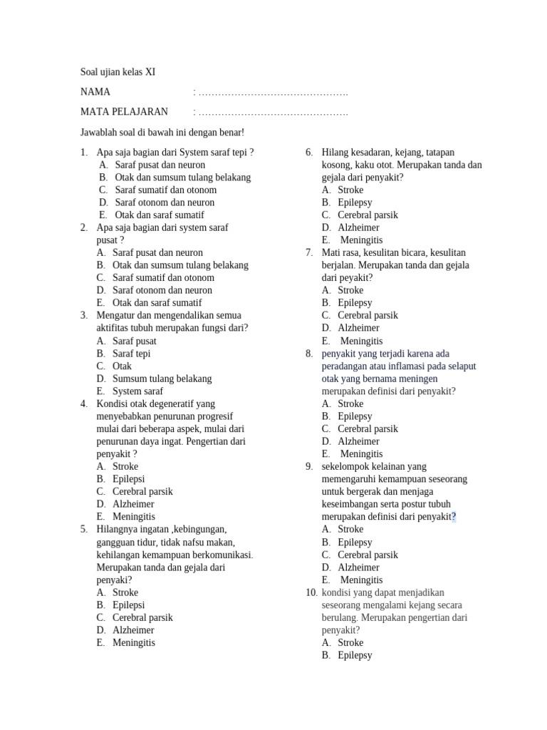 Soal Ilmu Penyakit Riki New | PDF