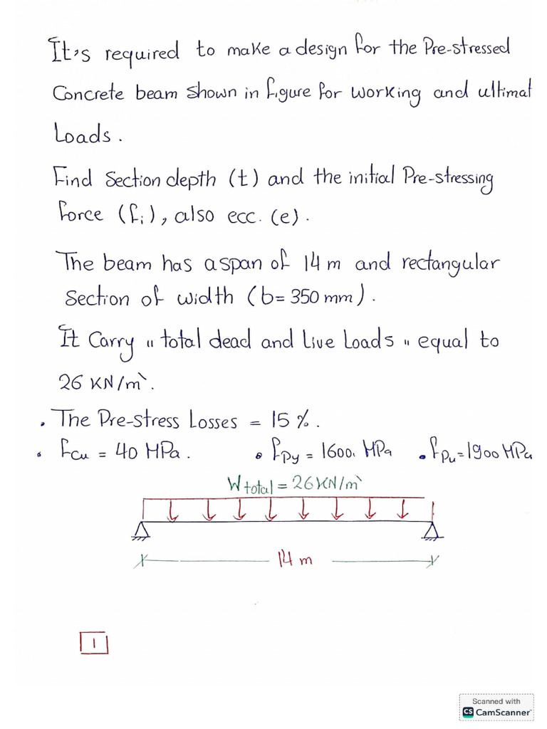 3 - Design of Simple Prestressed Beam | PDF