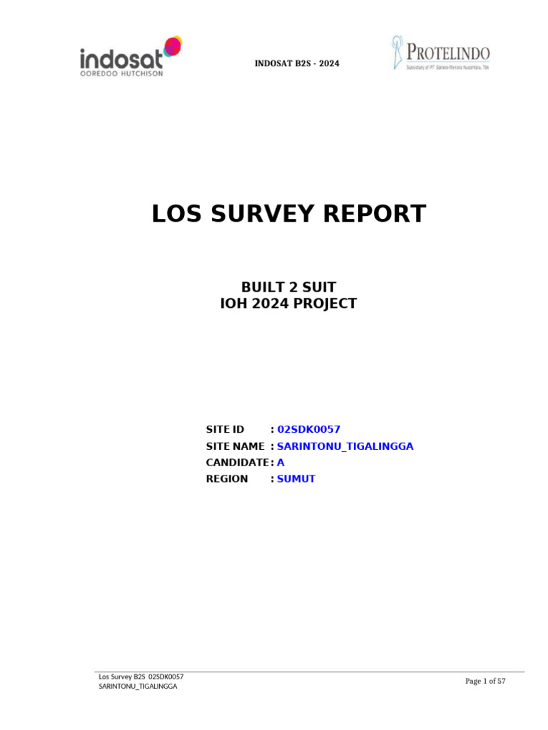 LOS Survey Report for Sarintonu 2024 | PDF | Geophysics | Geographical ...