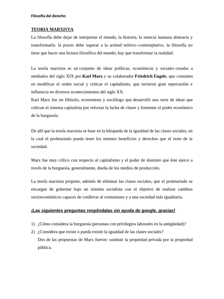 Teoría Marxista y Transformación Social | PDF