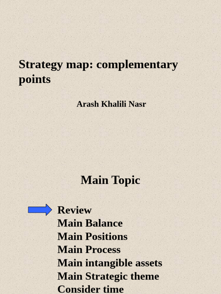 Strategy Map: Complementary Points: Arash Khalili Nasr | PDF