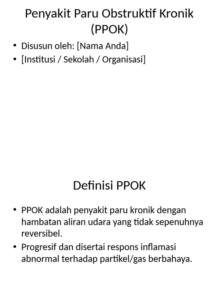 Presentasi_PPOK penyakit paru obstruktif | PDF