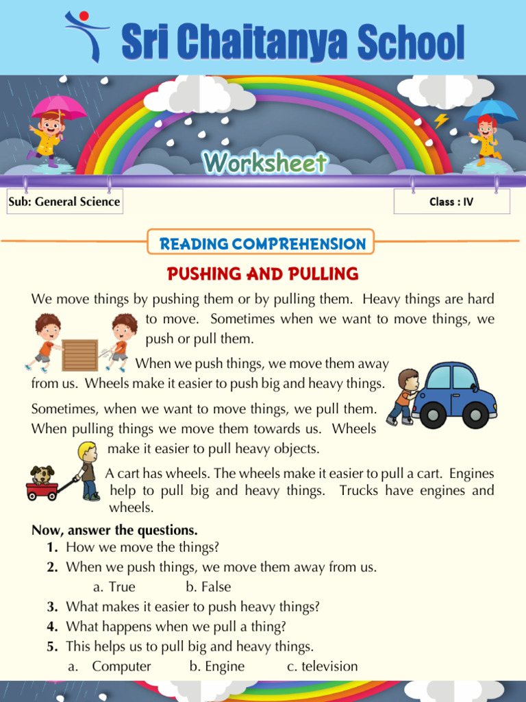 General Science Class 4 Basic Worksheet 2 | PDF