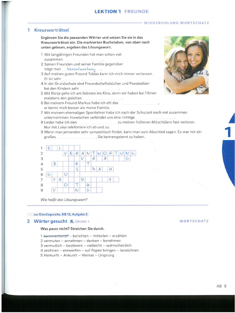 b2 Arbeitsbuch Lektion 1 | PDF