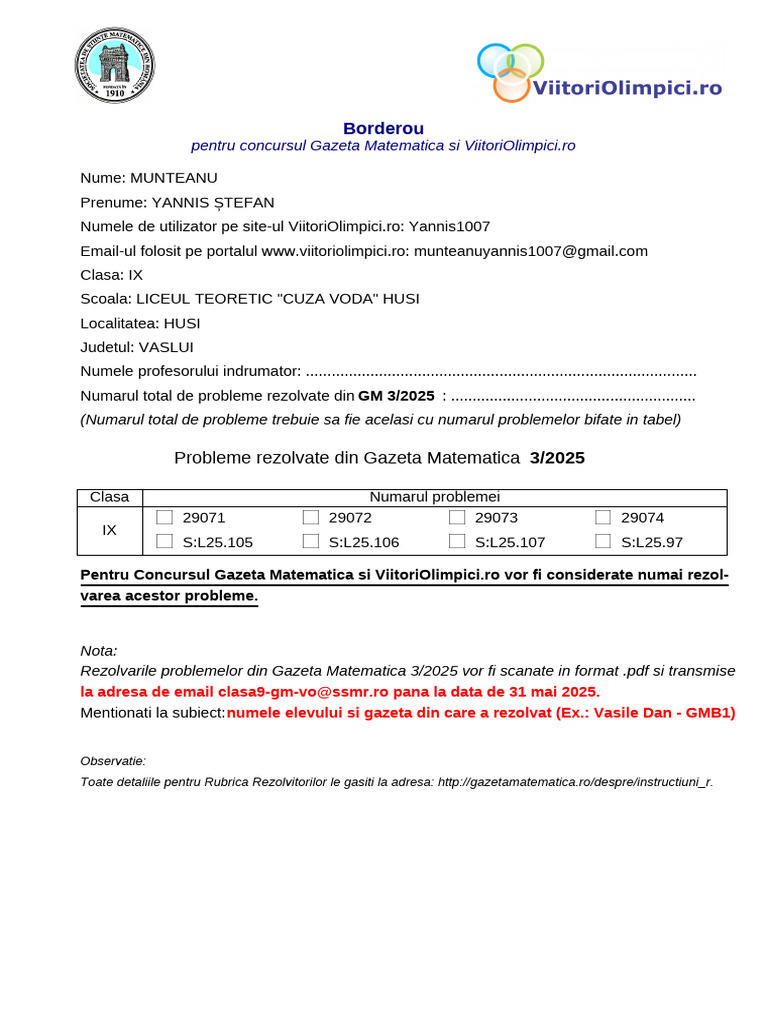 Borderou 3 2025 | PDF