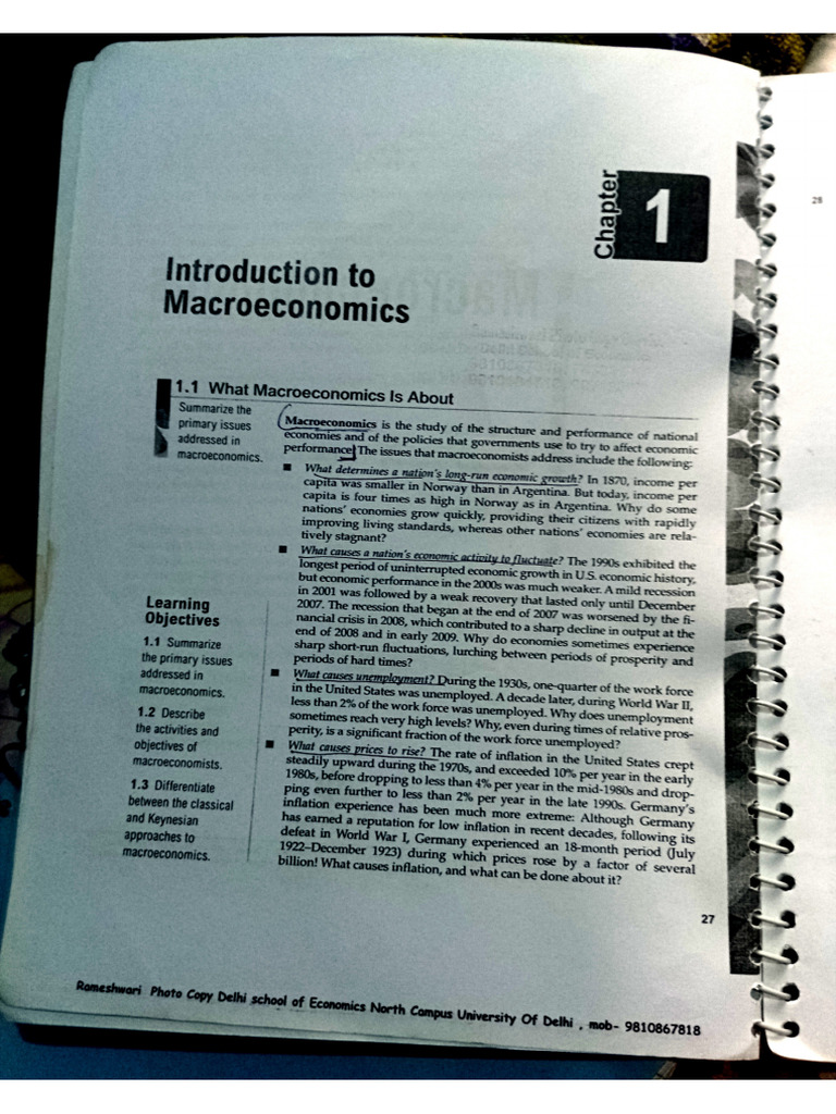 Ge Macroeconomics Reading Part1 Delhi University | PDF