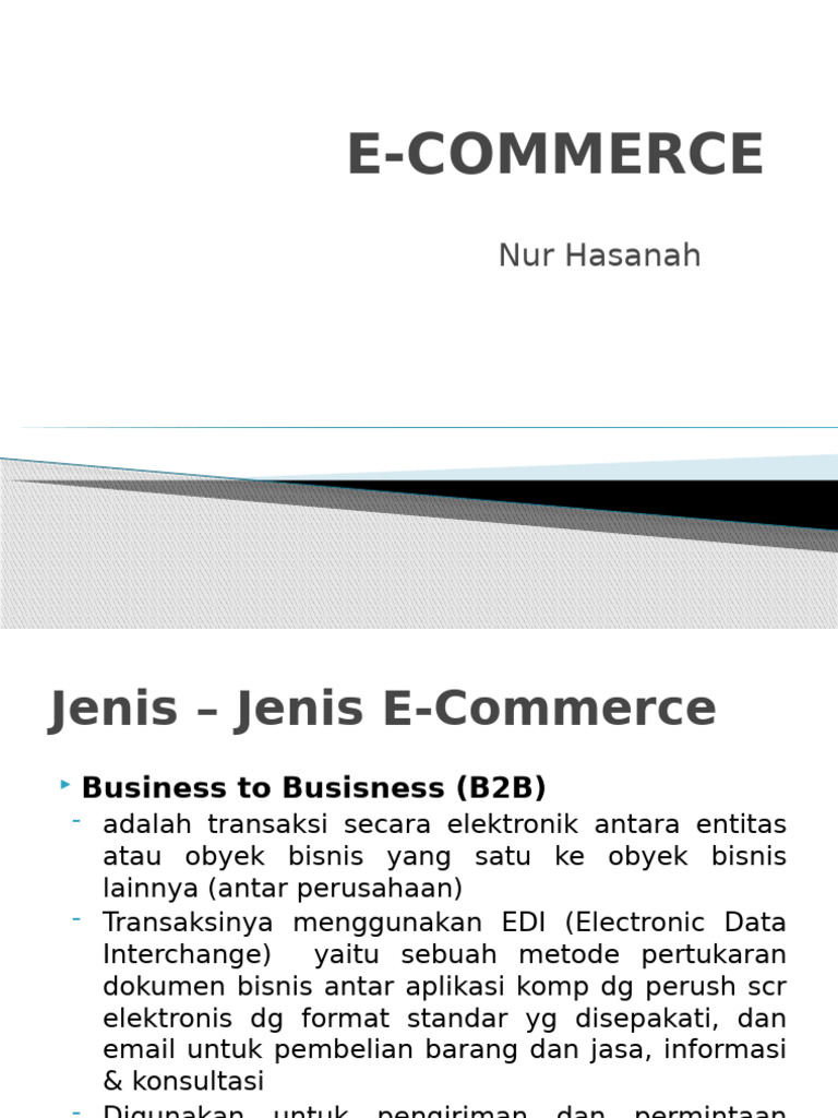 Jenis Dan Tipe E-Commerce | PDF