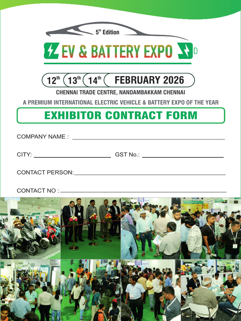 EV - Battery Expo Contract Form 2026 | PDF | Indemnity | Private Law