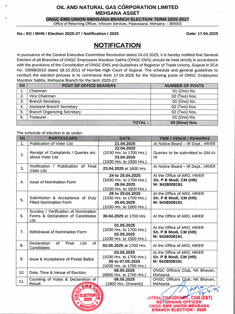EMS Election Notification DTD 17-4-2025 - 0001 | PDF