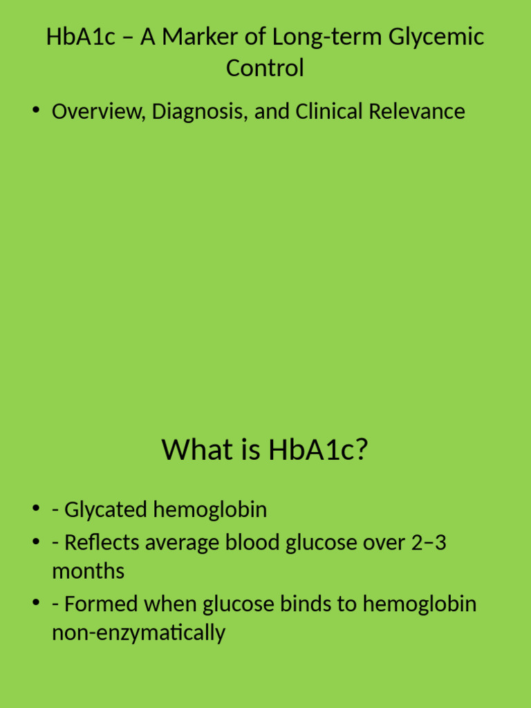 Understanding HbA1c Values and Uses | PDF
