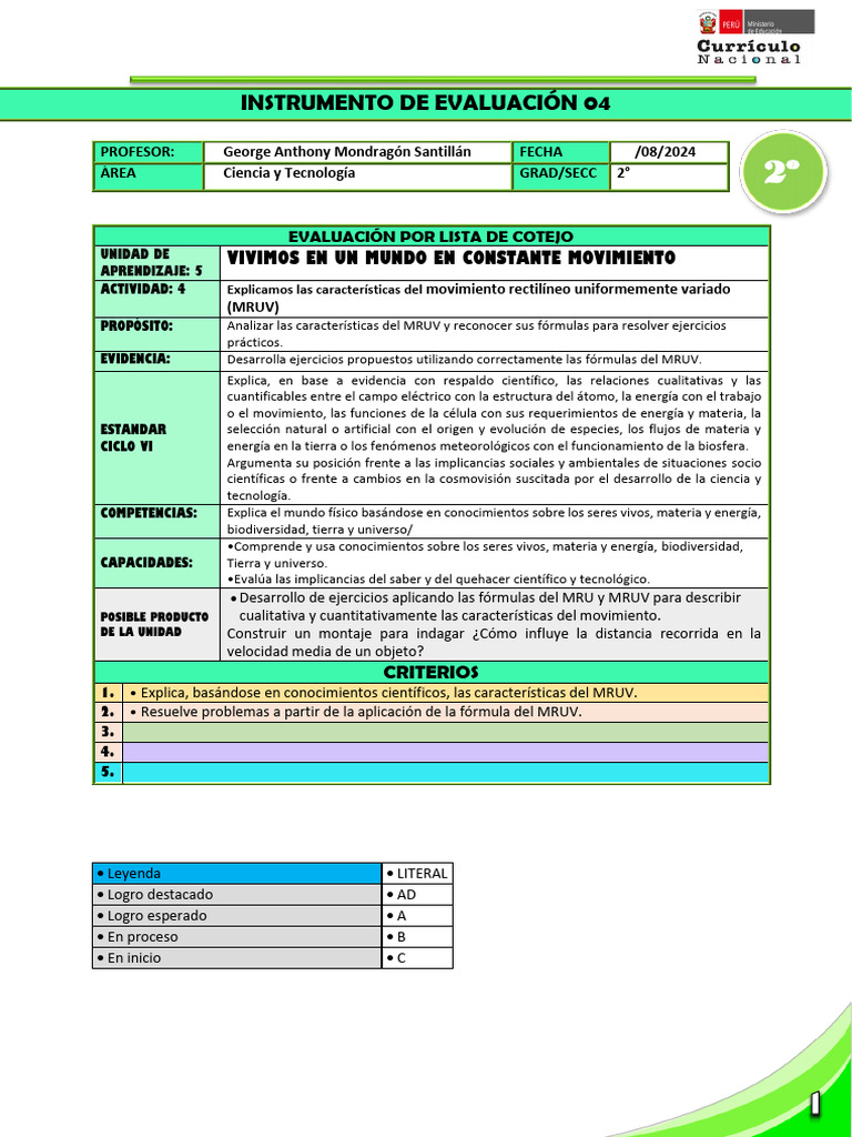 2º LC Act 4 - Cyt-Und 5-Sem 4 | PDF | Importar | Universo