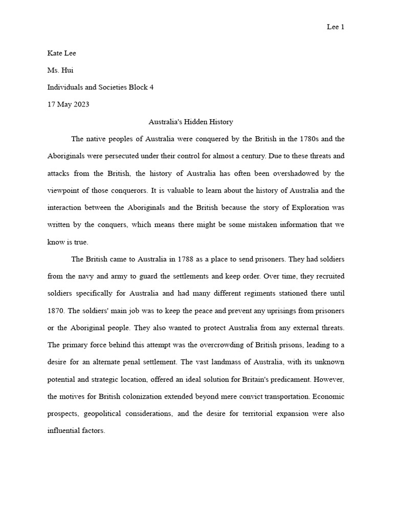 Chae-Eun (Kate) Lee - Unit 4 Summative - Report Template | PDF ...