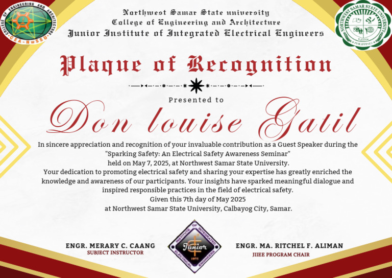 Guest Speaker Recognition Plaque | PDF