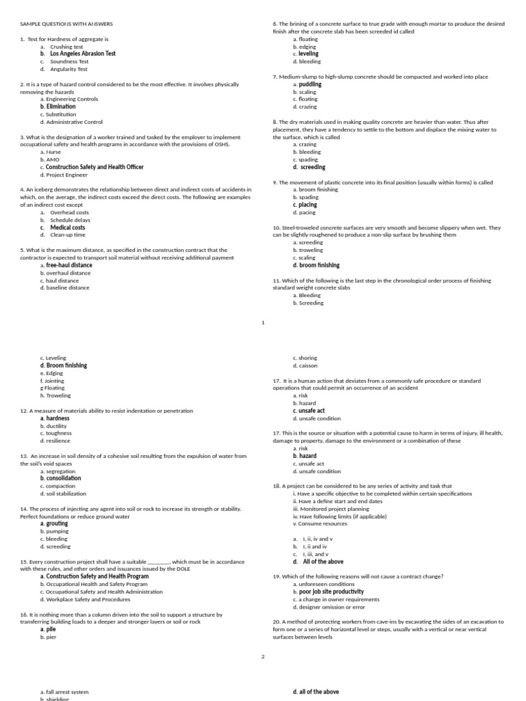 200 Proj Man Test Q | PDF | Project Management | Construction Management