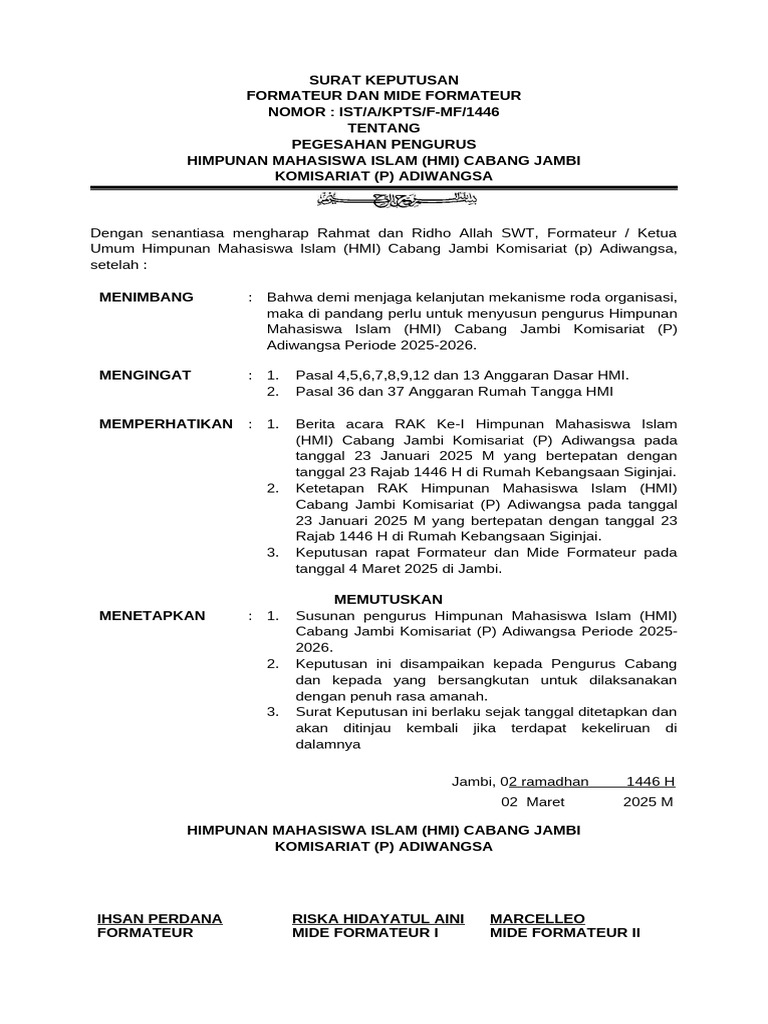 04 Pengesahan Pengurus | PDF