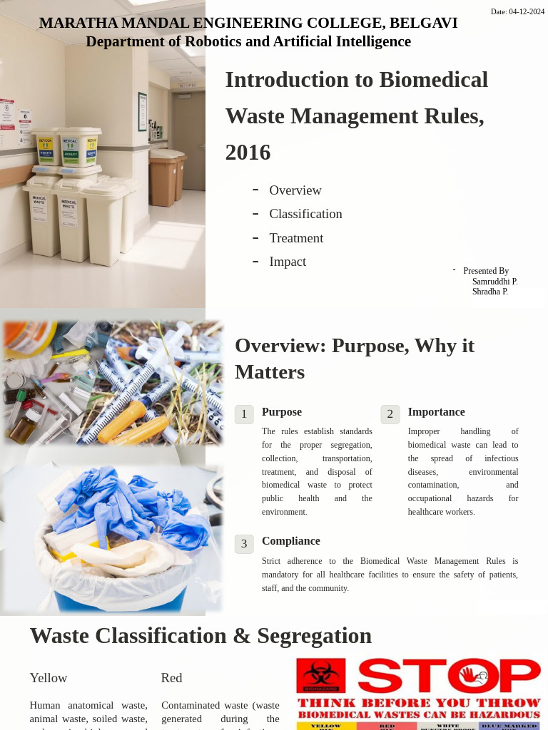 Introduction To Biomedical Waste Management Rules 2016 | PDF | Waste ...